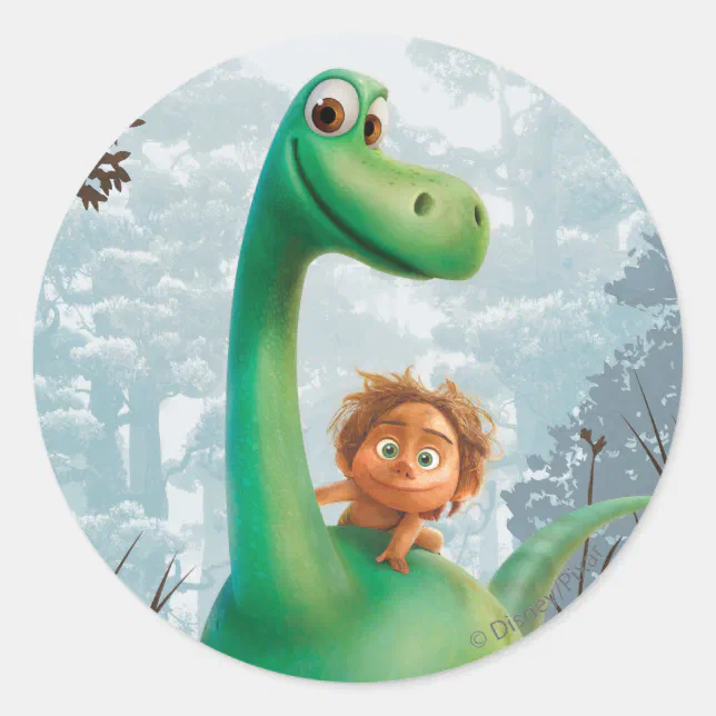 Spot And Arlo Walking Through Forest Classic Round Sticker | Zazzle