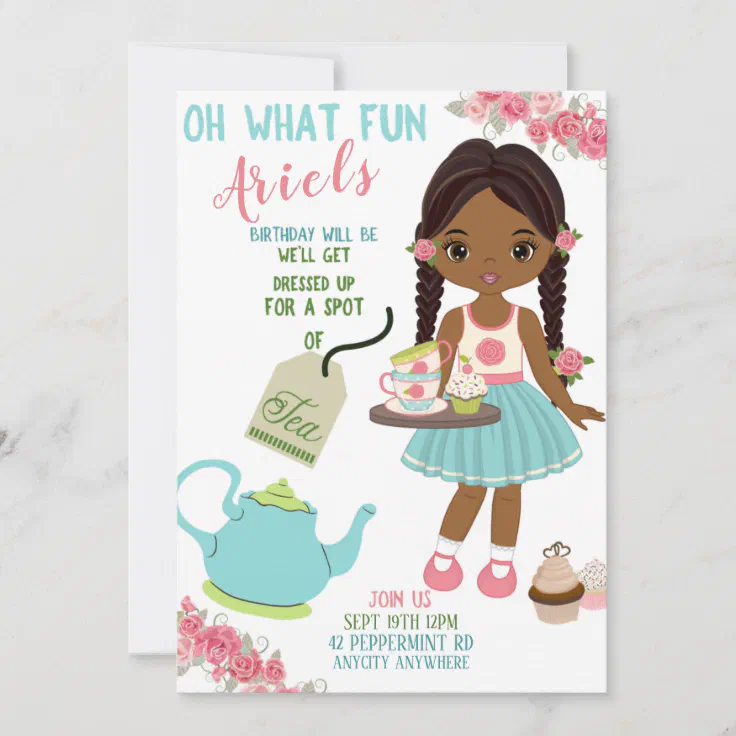 Spot of Tea Party Birthday Invitation Card | Zazzle