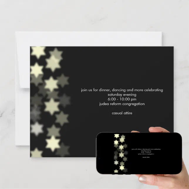 Spotlight Bar Mitzvah Custom Reception Invitation | Zazzle