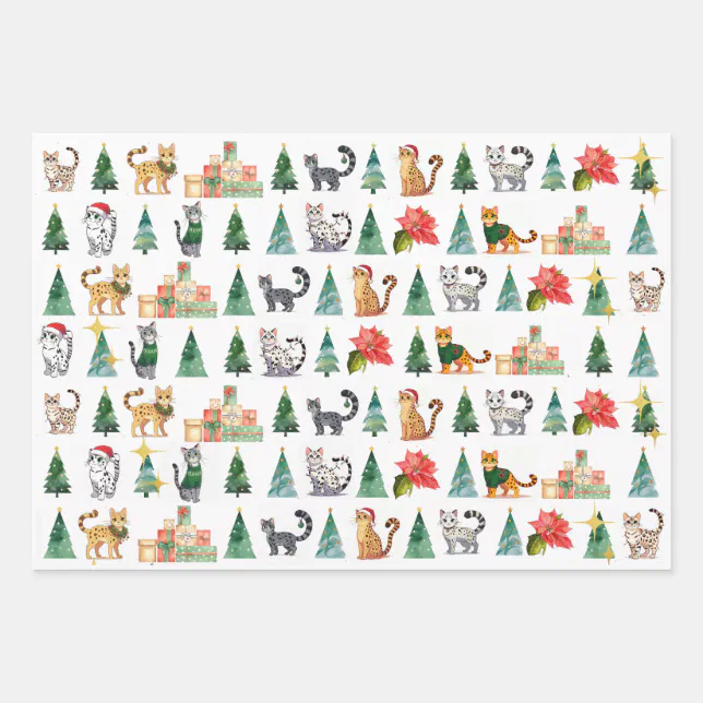 Spotted Cat Wrapping Paper Sheet (Bengals, Maus) | Zazzle