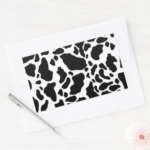Spotted Cow Print, Cow pattern, Animal fur Rectangular Sticker | Zazzle