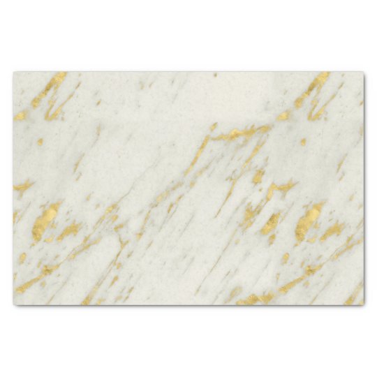 Spotted Gold Glitter Over White Marble Tissue Paper | Zazzle.com