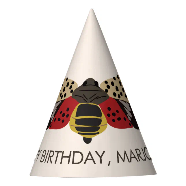 Spotted Lanternfly Bug Personalized Party Hat | Zazzle