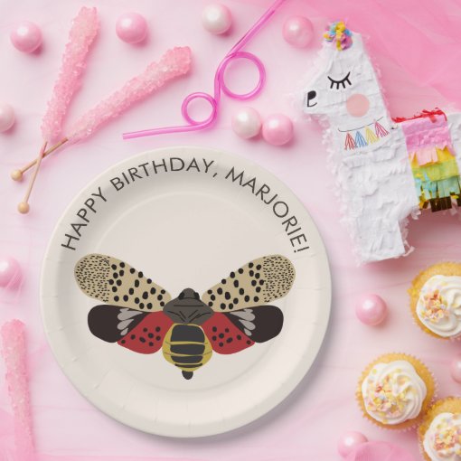 Spotted Lanternfly Bug Personalized Party Paper Plates | Zazzle
