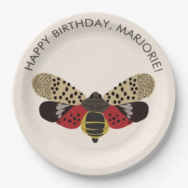 Spotted Lanternfly Bug Personalized Party Paper Plates | Zazzle