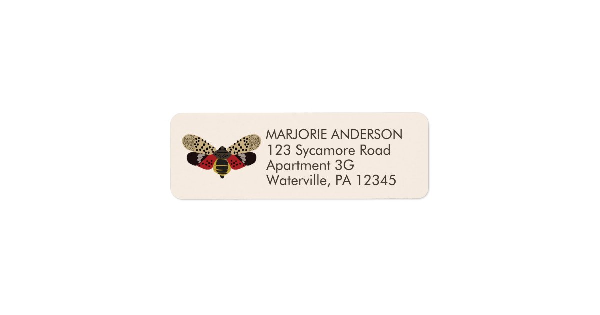 Spotted Lanternfly Bug Return Address Label | Zazzle