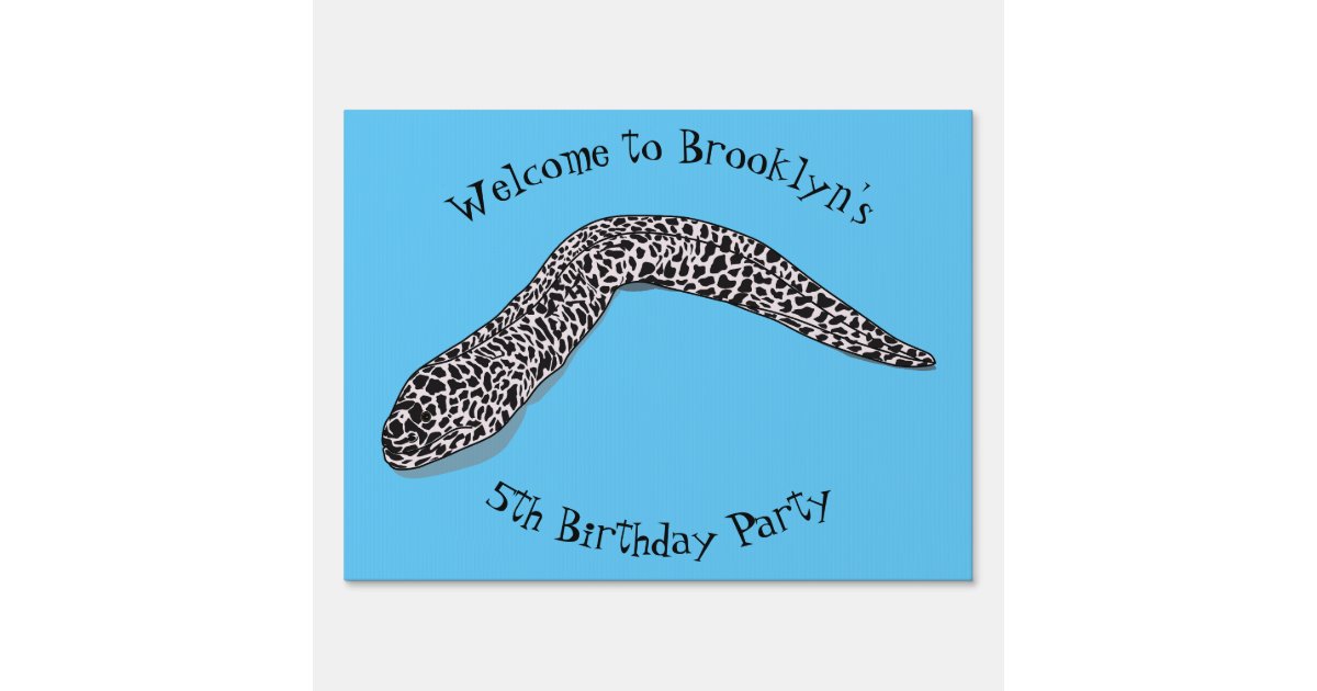Spotted moray eel cartoon illustration sign | Zazzle