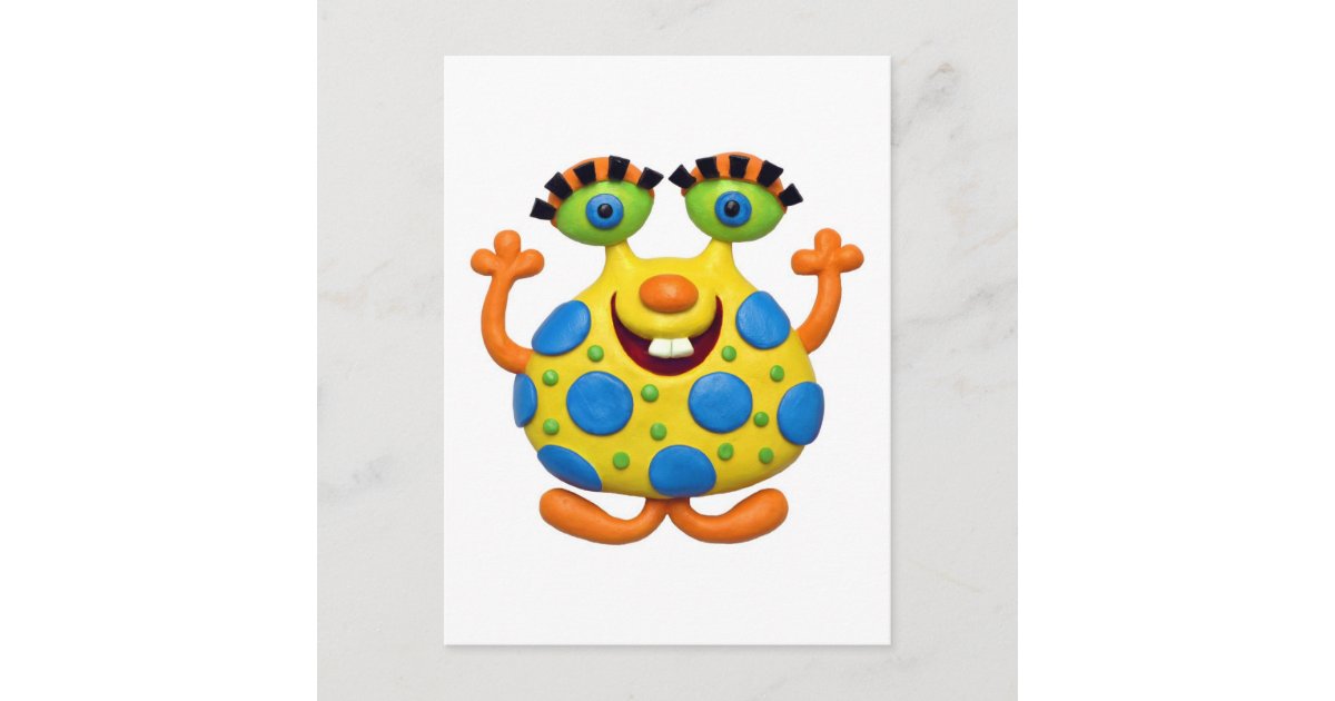 Spotted Yellow Monster Postcard | Zazzle