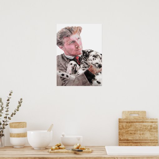Spotty Dalmatian Dog and Man dogs cute Poster | Zazzle