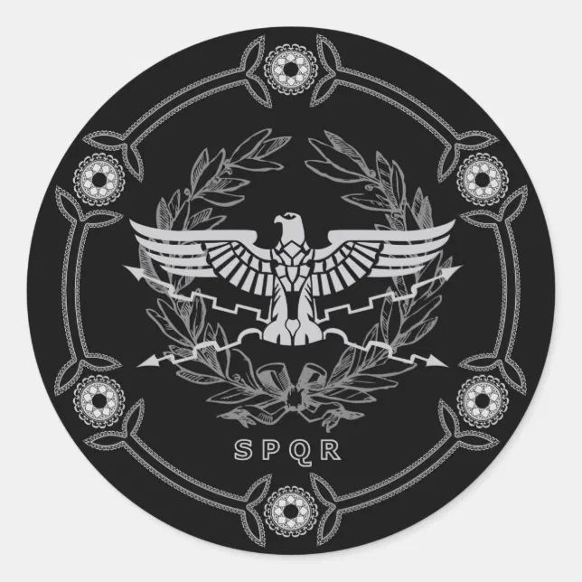 SPQR The Roman Empire Emblem Sticker. Classic Round Sticker | Zazzle