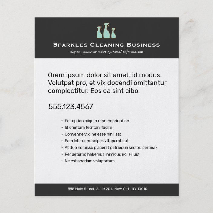 Spray Bottle Home Cleaning Service Flyer | Zazzle