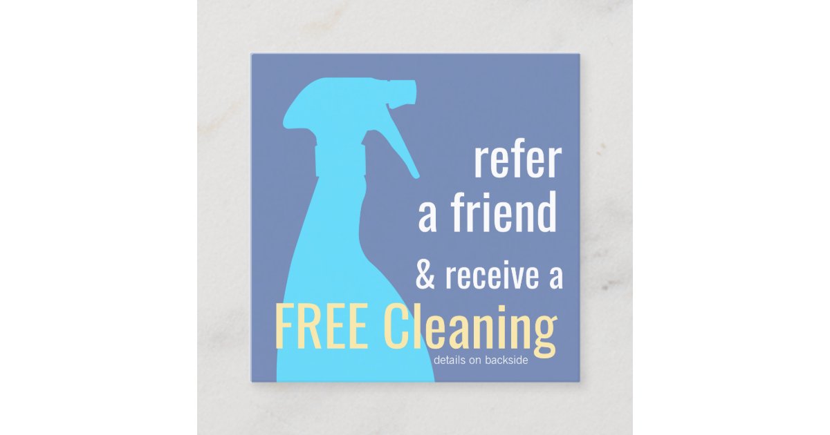 Spray Bottle House Cleaning Customer Referral Card | Zazzle
