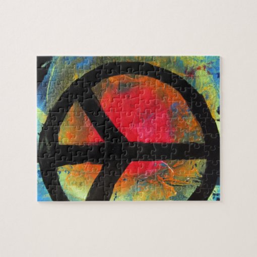 Spray Paint Art Rainbow Peace Sign Painting Jigsaw Puzzle | Zazzle