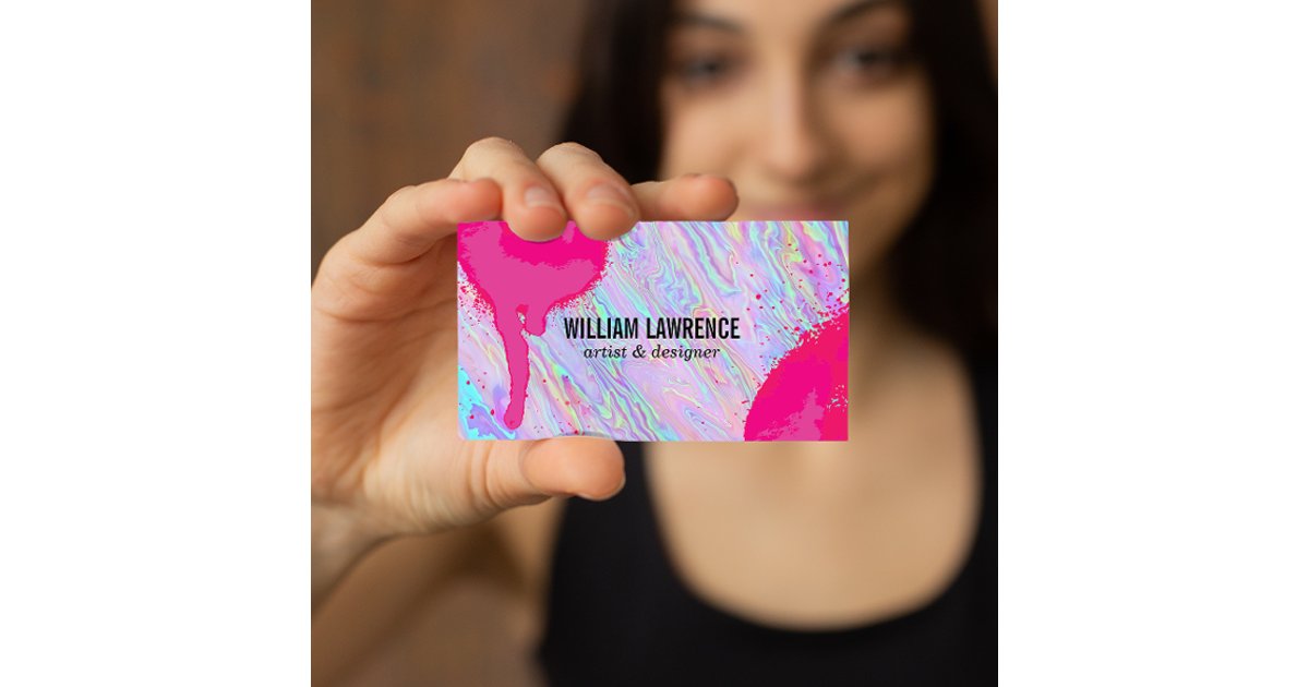 Spray Paint | Iridescent Liquid Business Card | Zazzle