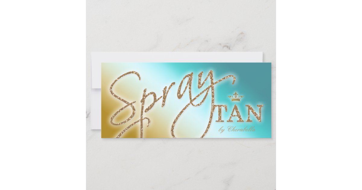 Spray Tan Gift Certificate Glitter Gold Crown | Zazzle