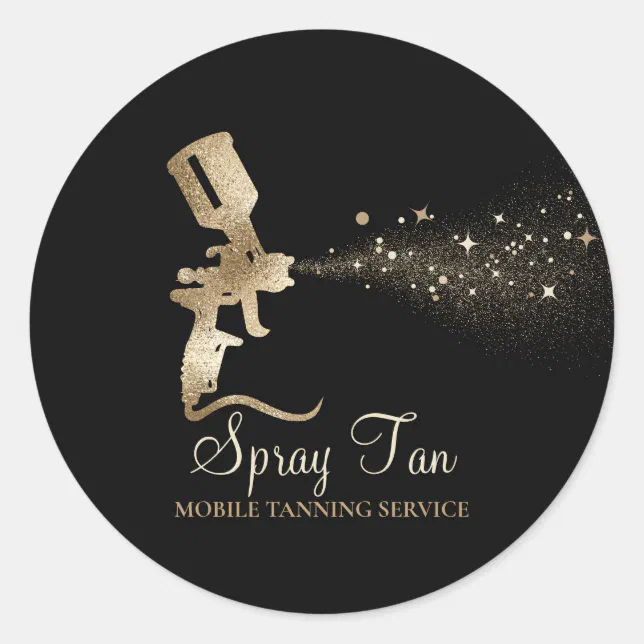 Spray Tan Mobile Tanning Air Brush Classic Round Sticker | Zazzle
