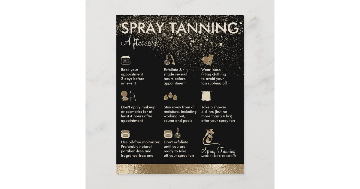 Spray Tanning Bronze Body Paint Aftercare Flyer | Zazzle