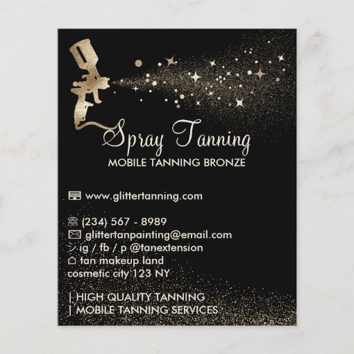 Spray Tanning Bronze Body Paint Aftercare Tips Flyer | Zazzle