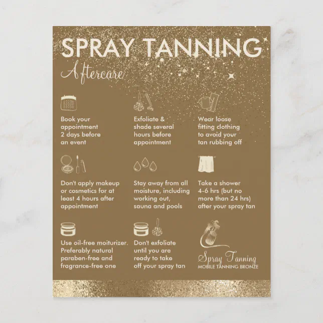 Spray Tanning Brown simple Body Paint Aftercare Flyer | Zazzle