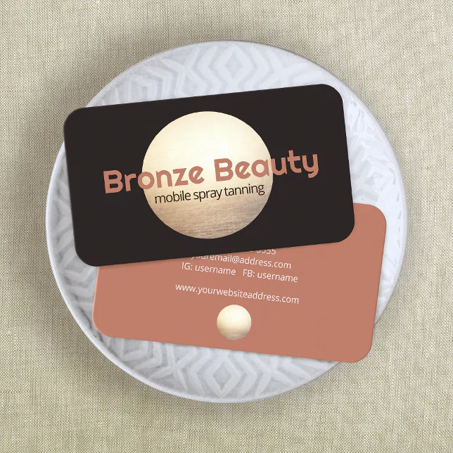 Spray Tanning Gold Sun Business Card | Zazzle
