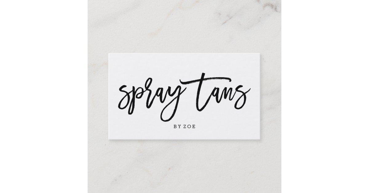 Spray tans logo black simple minimalist typography business card | Zazzle