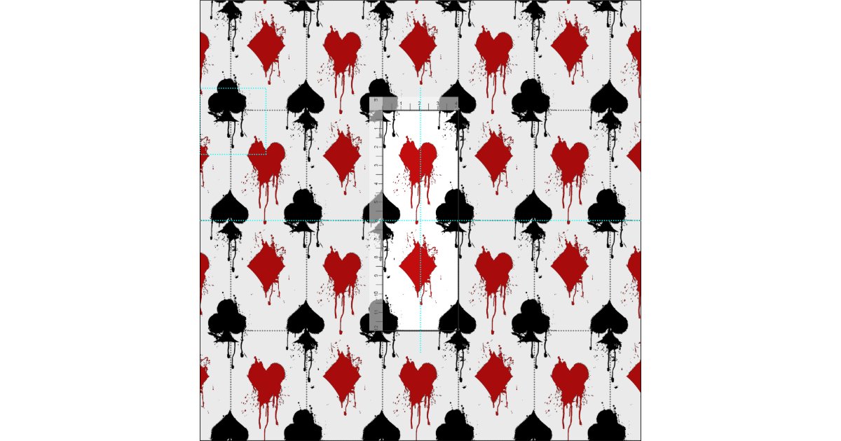 Sprayed Playing Card Suits Fabric | Zazzle