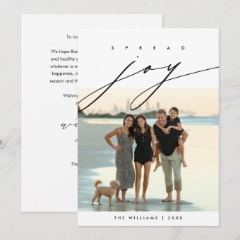 Spread Joy, Christmas Family Photo Layover Holiday Card | Zazzle