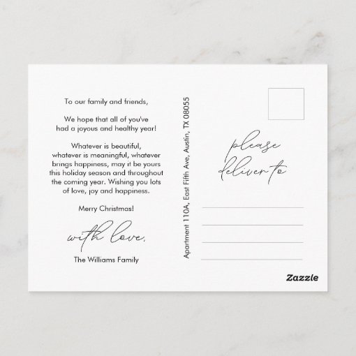 Spread Joy, Merry Christmas Greeting, Family Photo Postcard | Zazzle