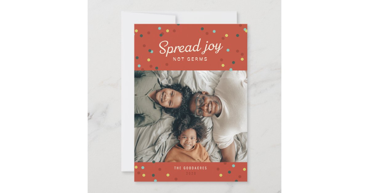 Spread Joy, Not Germs Flat Holiday Card | Zazzle