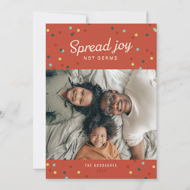Spread Joy, Not Germs Flat Holiday Card | Zazzle