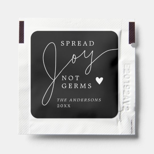 Spread Joy Not Germs Modern Christmas Hand Sanitizer Packet | Zazzle.com