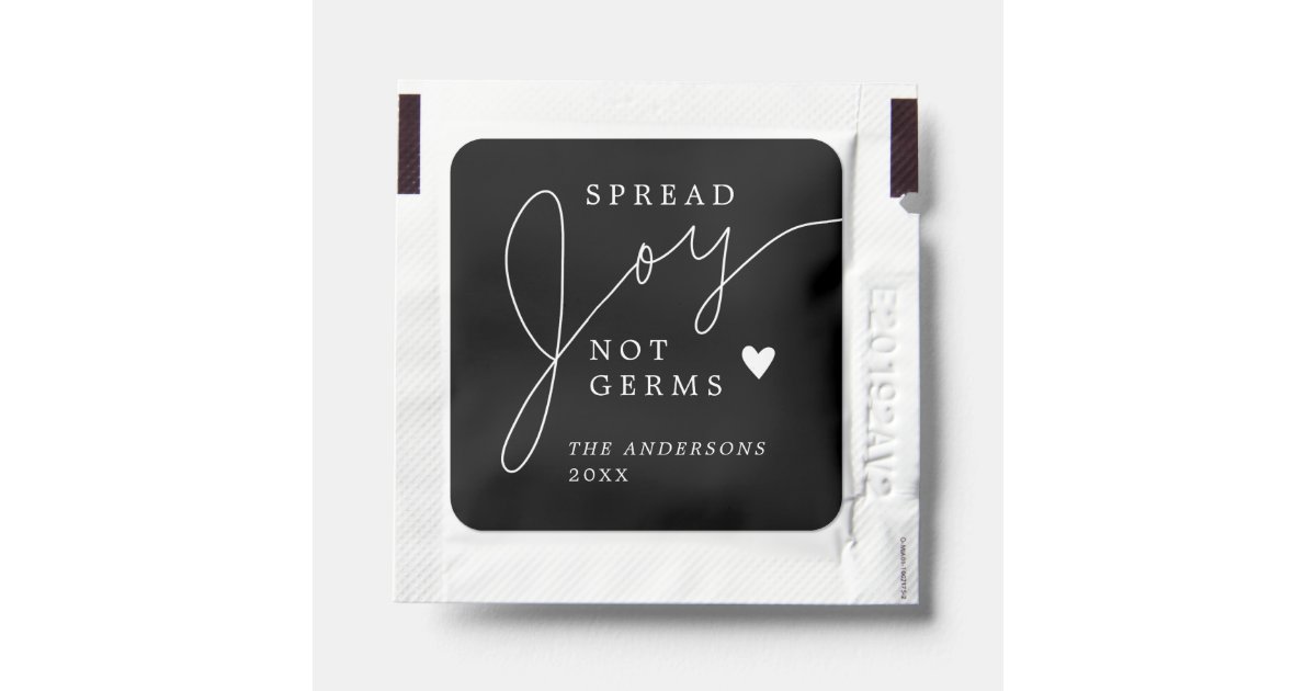 Spread Joy Not Germs Modern Christmas Hand Sanitizer Packet | Zazzle