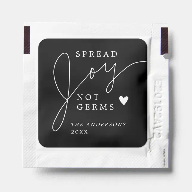 Spread Joy Not Germs Modern Christmas Hand Sanitizer Packet | Zazzle