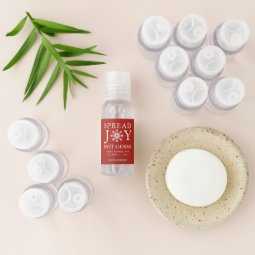 Spread Joy Not Germs Snowflake Red Happy Holidays Hand Sanitizer | Zazzle