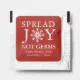 Spread Joy Not Germs Snowflake Red Happy Holidays Hand Sanitizer Packet ...