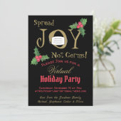 Spread Joy Not Germs Virtual Holiday Party Invitation | Zazzle