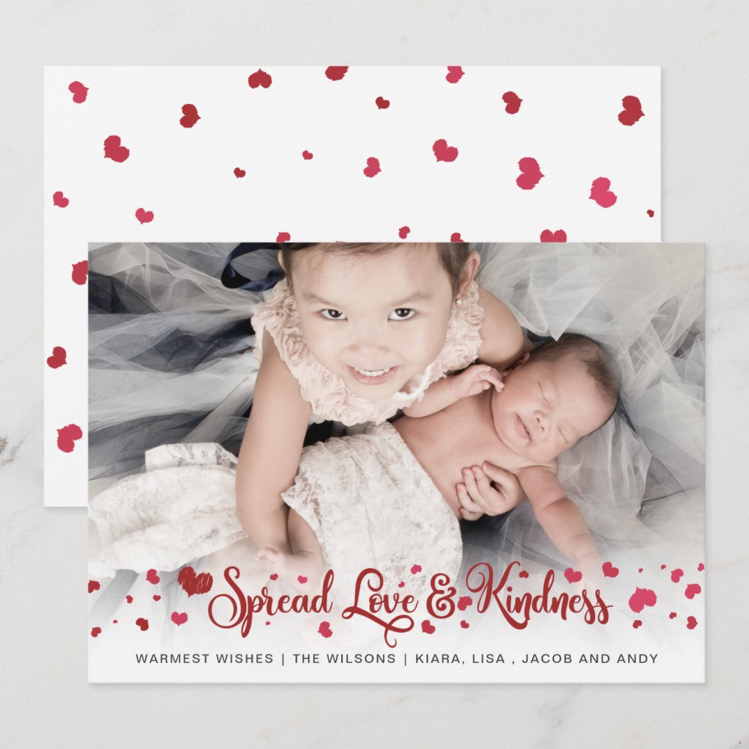 Spread Love and Kindness Photo Valentines Day Holiday Card | Zazzle
