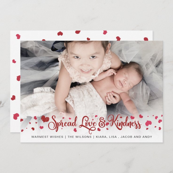 Spread Love and Kindness Photo Valentines Day Holiday Card | Zazzle
