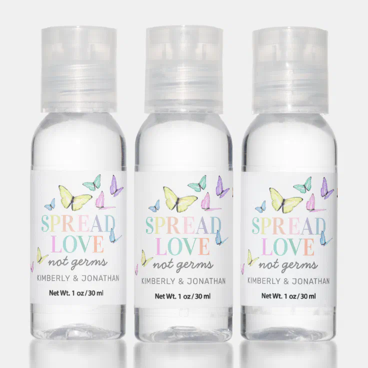 Spread Love Not Germs Butterflies Hand Sanitizer | Zazzle