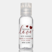 Spread Love Not Germs Cute Wedding Favor Hand Sanitizer | Zazzle