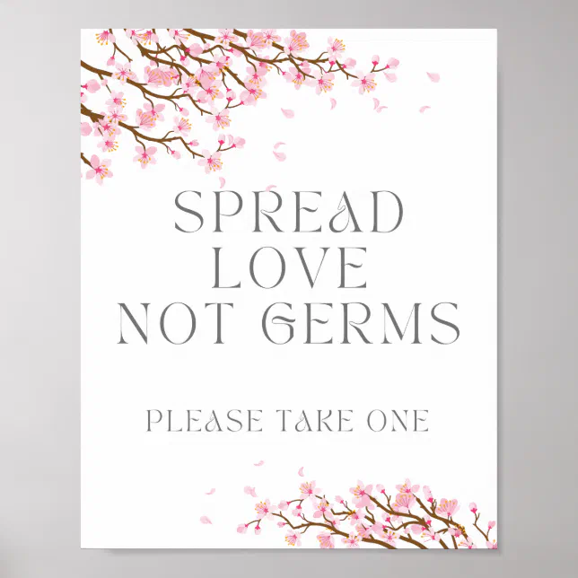 Spread Love Not Germs, Please Take One, Sanitizer Poster | Zazzle