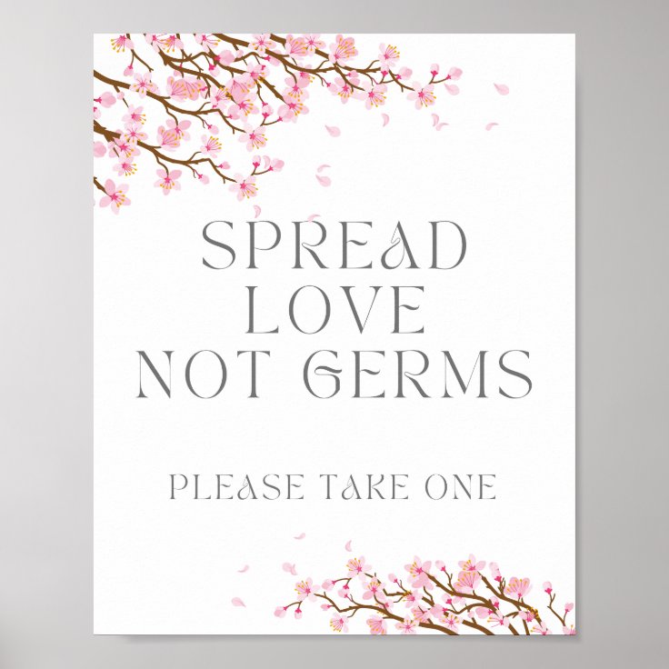 Spread Love Not Germs, Please Take One, Sanitizer Poster | Zazzle