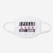 Spread Love Not Germs | Statement White Cotton Face Mask | Zazzle