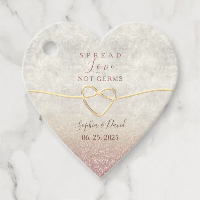 Spread Love Not Germs Wedding Favor Tags | Zazzle