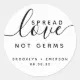 Spread Love Not Germs Wedding Hand Sanitizer Classic Round Sticker | Zazzle