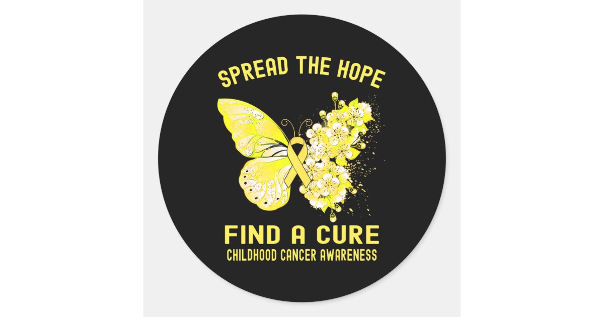 Spread The Hope Find A Cure Childhood Cancer Aware Classic Round ...