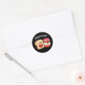 Spread The Love Funny Jam and Bread Pun Dark BG Classic Round Sticker ...
