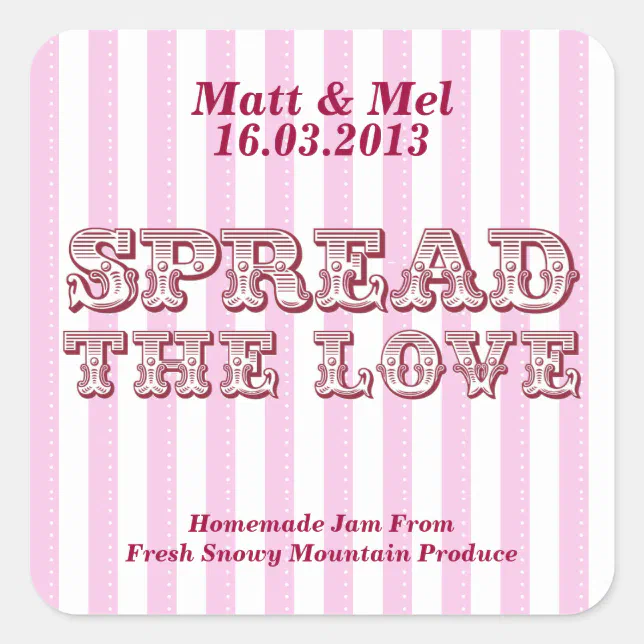 Spread the Love Personalized Favor Stickers | Zazzle