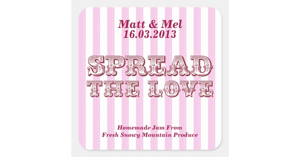 Spread the Love Personalized Favor Stickers | Zazzle