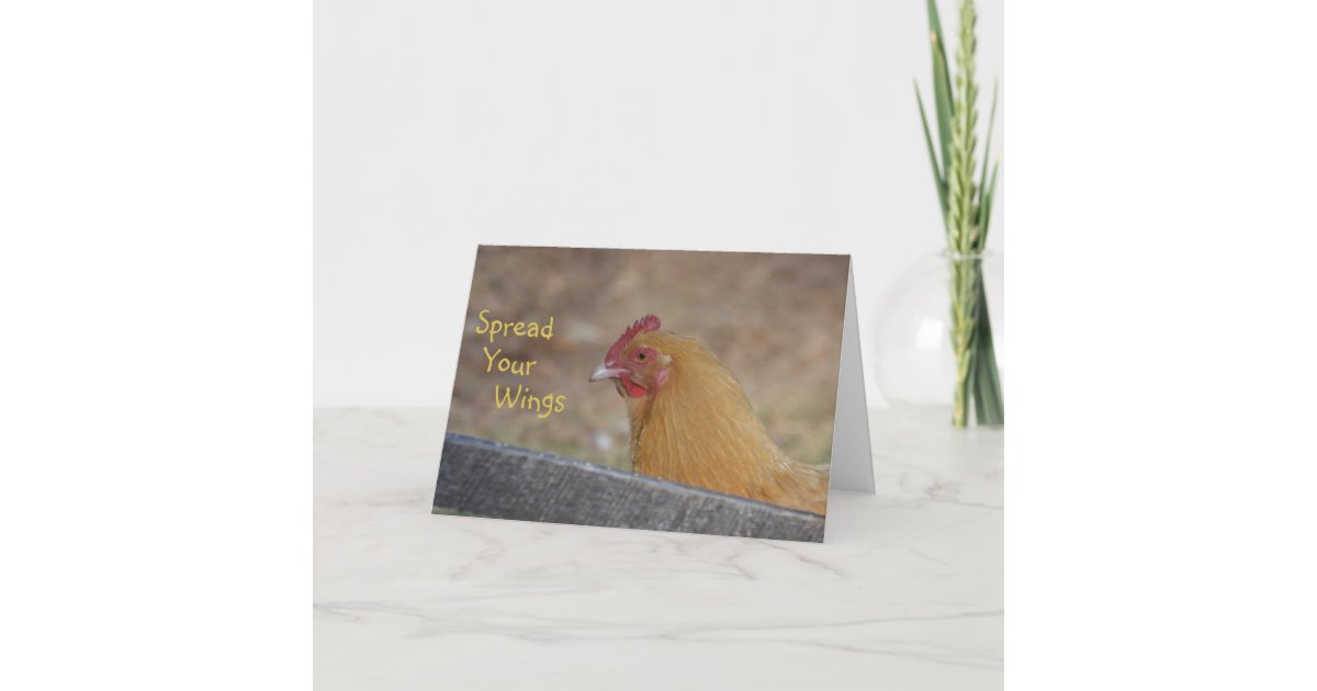 Spread Your Wings Chicken Happy Birthday Card | Zazzle